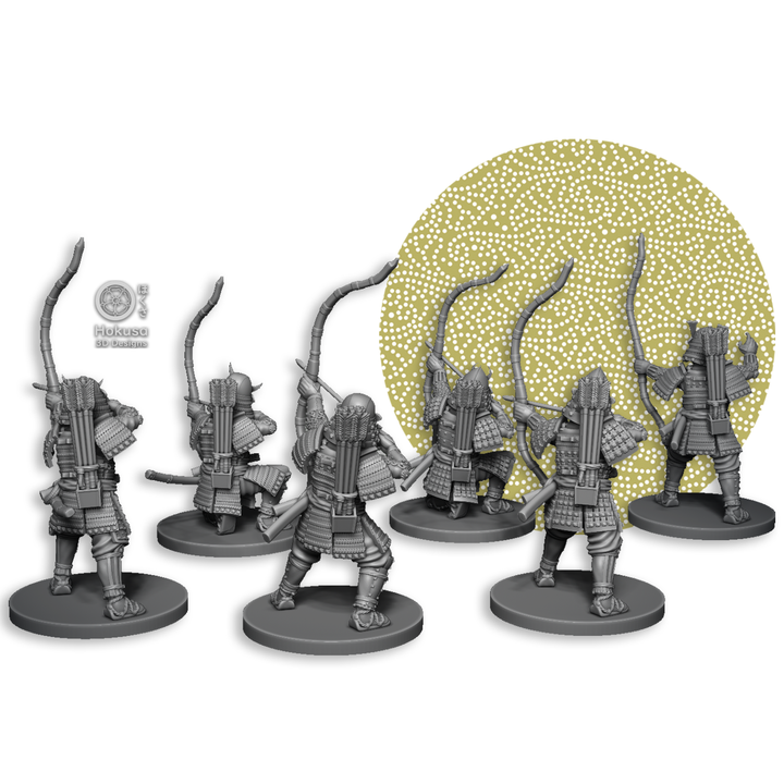 3D Printable Samurai infantry with Yumi by Hokusa 3D Designs