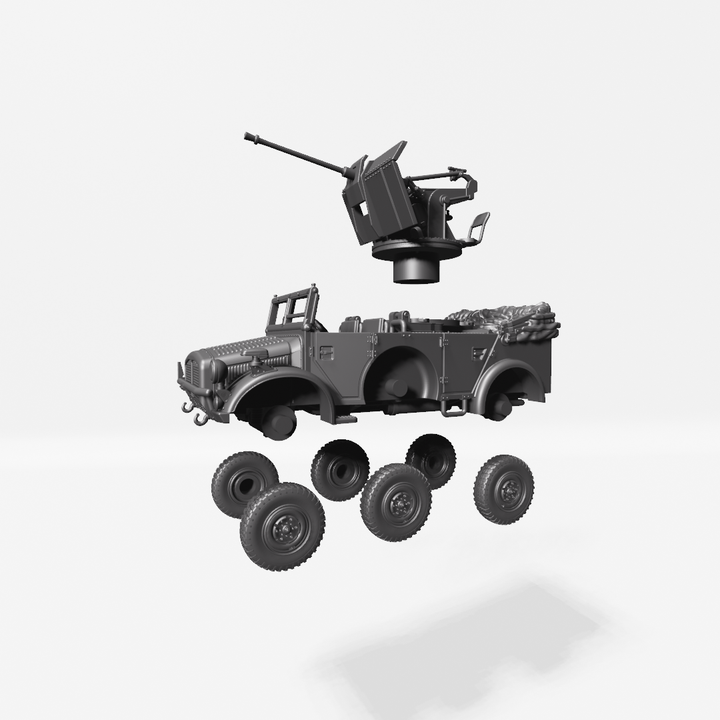 3D Printable Horch 108 with 20mm Flak 30 (Germany, WW2) by Wargame3d