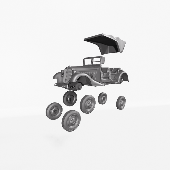 3D Printable Horch 830 R Kübelwagen (Germany, WW2) by Wargame3d