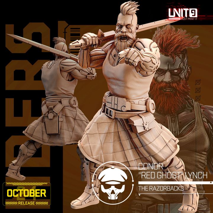 3D Printable Cyberpunk - Conor "Red ghost" Lynch by UNIT9