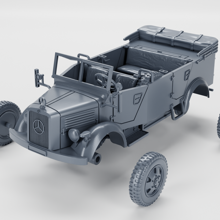 3D Printable Mercedes-Benz L1500A (1.5-ton, 4x4) (open and closed ...