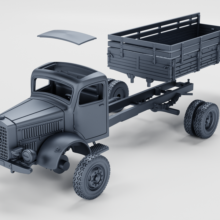 3D Printable Mercedes-Benz L4500 Heavy truck (Germany, WW2) by Wargame3d