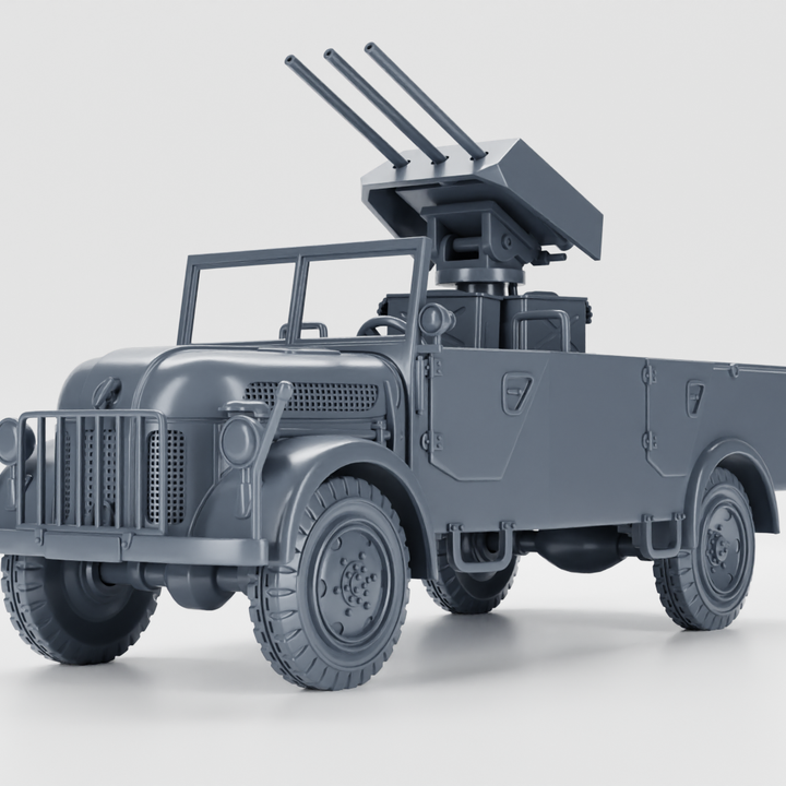 3D Printable Steyr 1500 with Drilling MG151 with Sd Ah 51 ammo trailer ...