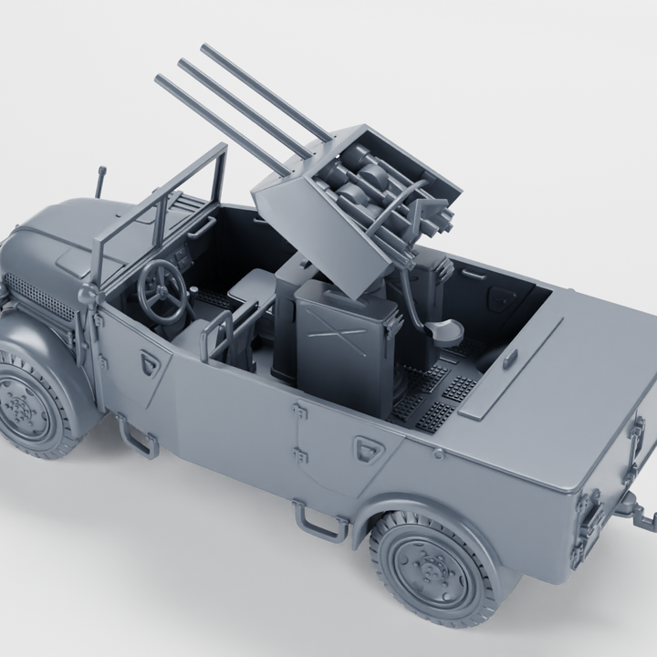 3D Printable Steyr 1500 with Drilling MG151 with Sd Ah 51 ammo trailer ...