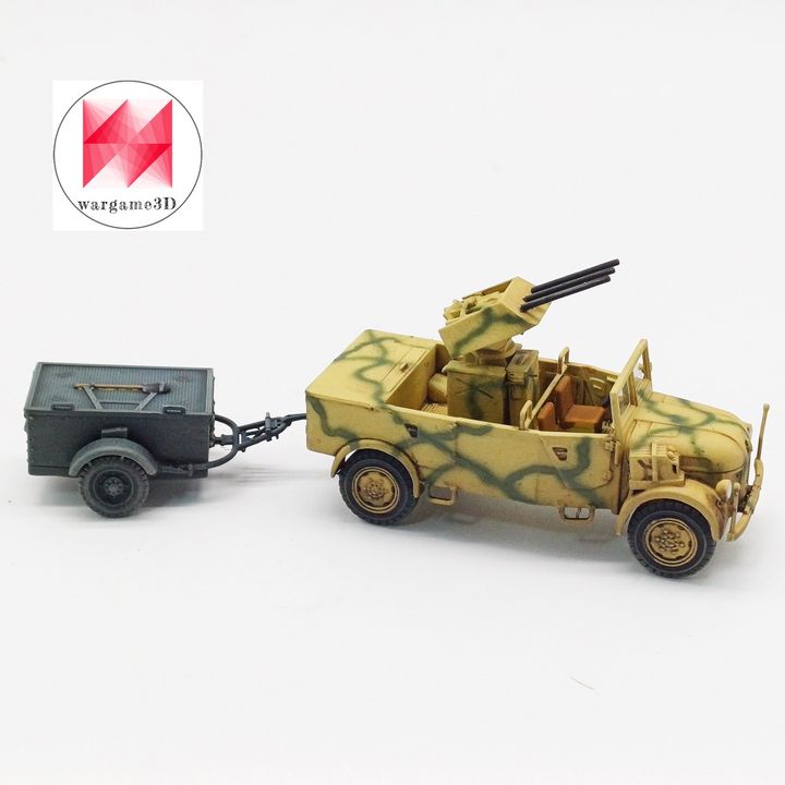 3D Printable Steyr 1500 with Drilling MG151 with Sd Ah 51 ammo trailer ...