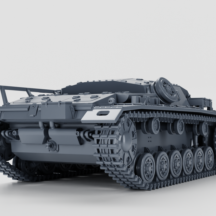 3D Printable STUG III (Sturmgeschutz III) Ausf.B + 3 Tankmen (Germany ...