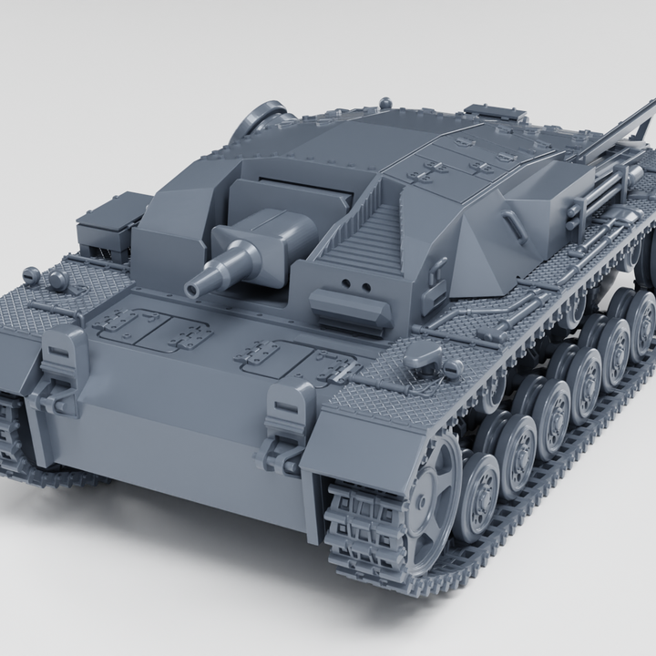 3D Printable STUG III (Sturmgeschutz III) Ausf.B + 3 Tankmen (Germany ...
