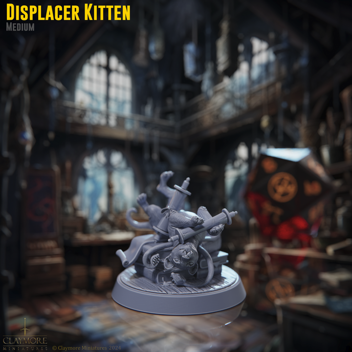 3D Printable Displacer Kitten by Claymore Miniatures