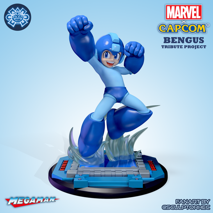 3D Printable Marvel vs Capcom - Bengus Style Mega Man by Ronin Arts ...