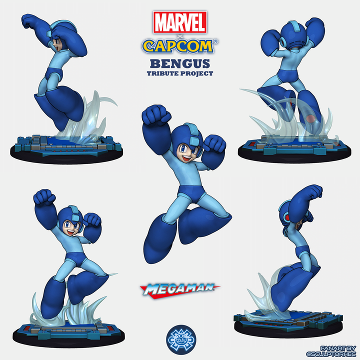 3D Printable Marvel vs Capcom - Bengus Style Mega Man by Ronin Arts ...