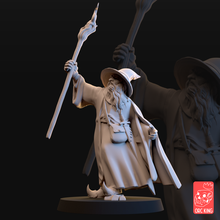 3D Printable Gray Wizard Miniature - 32mm | Pre-Supported STL for 3D ...