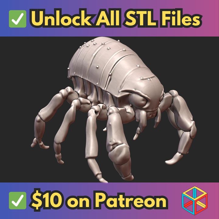 3D Printable 28mm Sci-Fi Giant Alien Flea for Science Fiction Campaigns ...