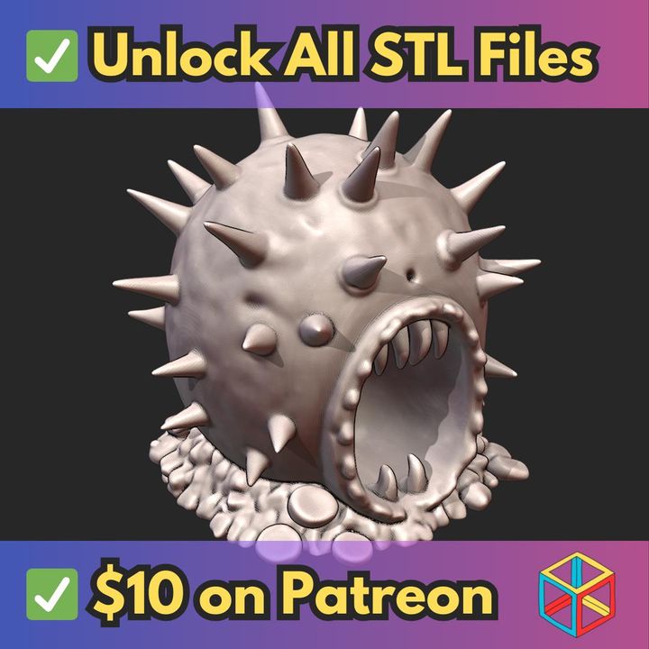 3D Printable 28mm Sci-Fi Spiked Creature for Alien Terrain MineeForm ...