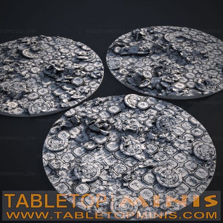 3D Printable Ancient Ruins 130mmx130mm Circular Base Toppers by ...