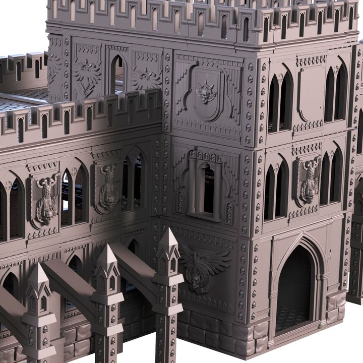 3D Printable Castle in 28mm scale by Sergeant Hammer