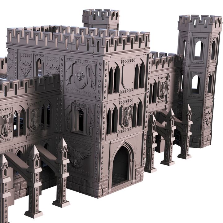 3D Printable Castle in 28mm scale by Sergeant Hammer
