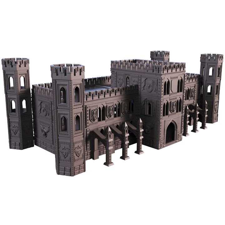 3D Printable Castle in 28mm scale by Sergeant Hammer