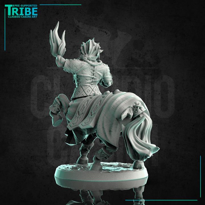 3D Printable (0239) Male centaur summoner wizard with a magic book and ...