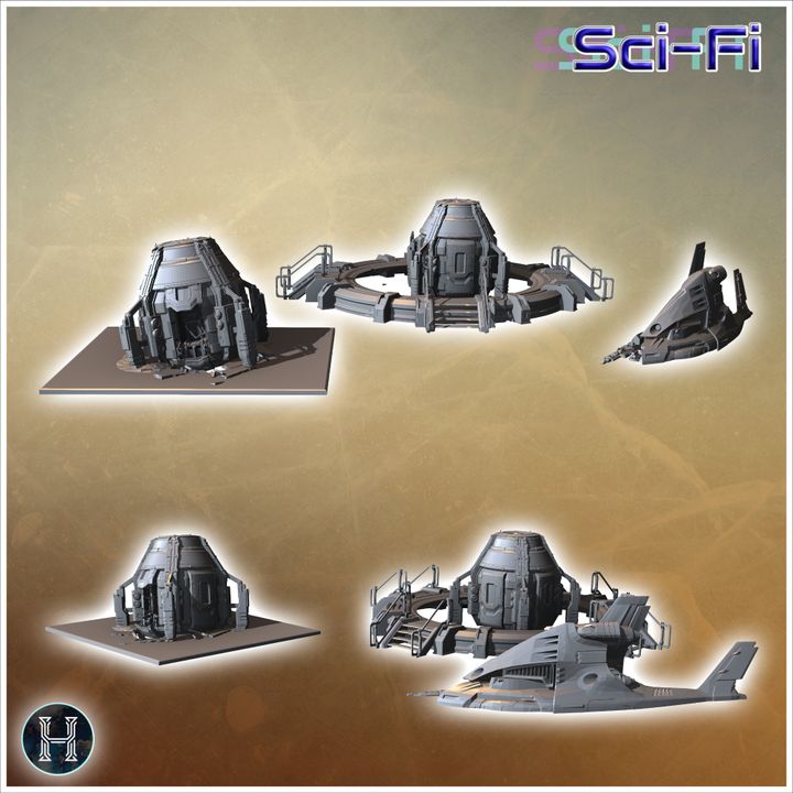 3D Printable Futuristic escape pod with a satellite communication ...