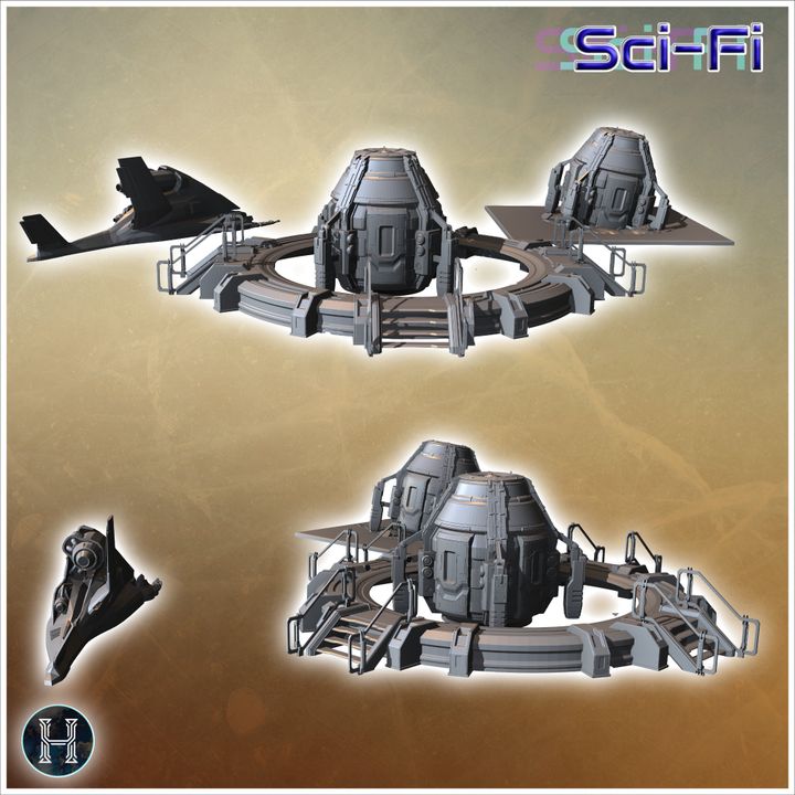 3D Printable Futuristic escape pod with a satellite communication ...