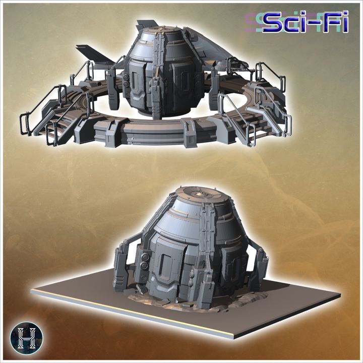 3D Printable Futuristic escape pod with a satellite communication ...