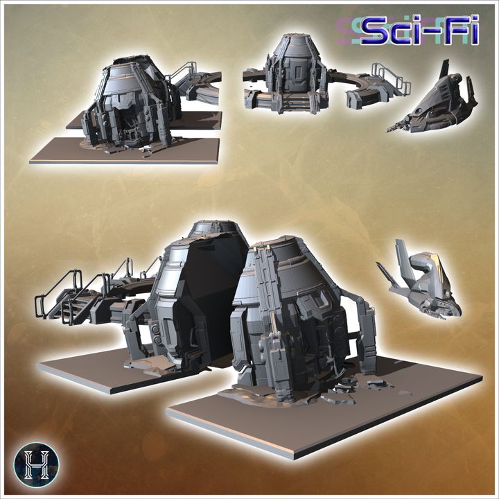 3D Printable Futuristic escape pod with a satellite communication ...