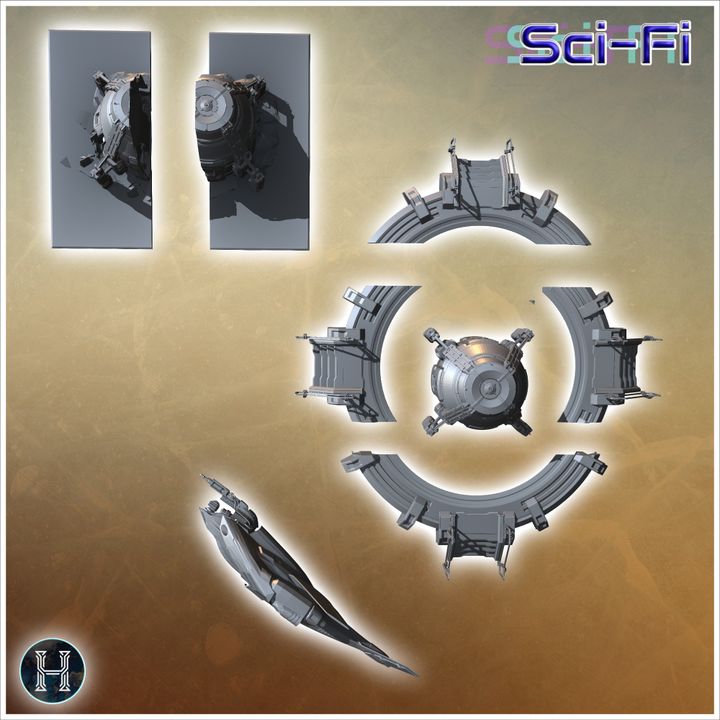 3D Printable Futuristic escape pod with a satellite communication ...