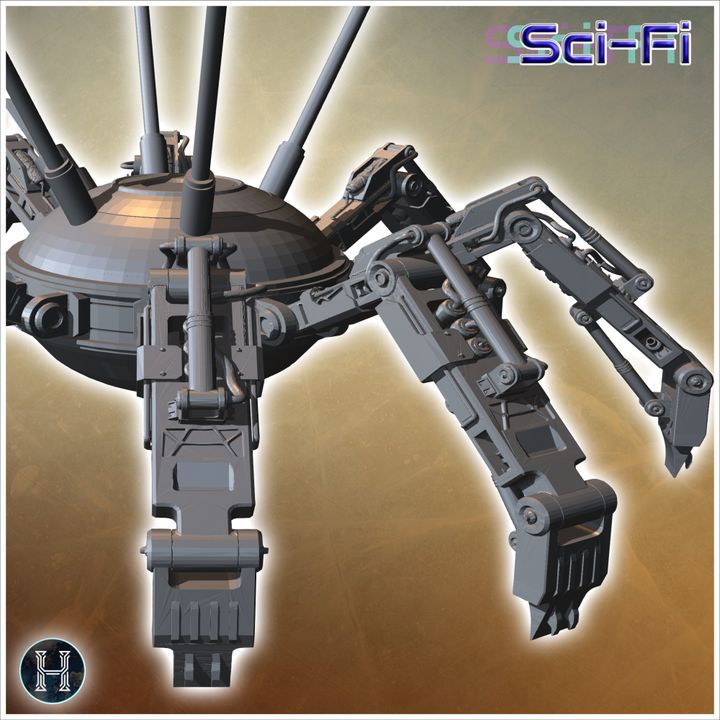 3D Printable Robotic spider-like machine with multiple articulated legs ...