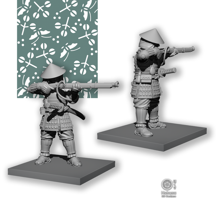 3D Printable Ashigaru Infantry with Teppo by Hokusa 3D Designs