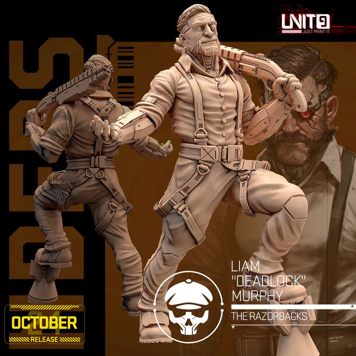 3D Printable Cyberpunk - Liam 'Deadlock' Murphy by UNIT9