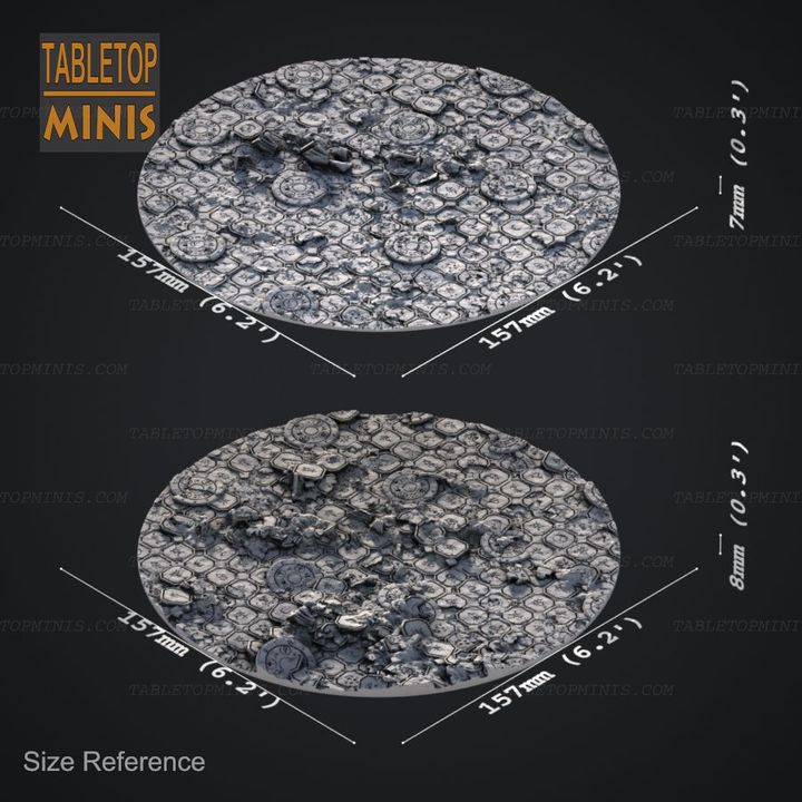 3D Printable Ancient Ruins 160mmx160mm Circular Base Toppers by ...