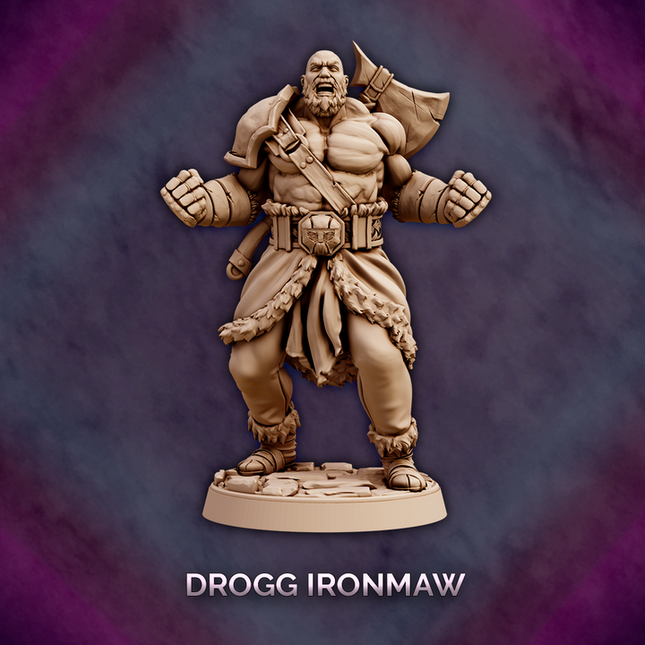 3D Printable Drogg Ironmaw - Goliath Barbarian by Artificers_Mini