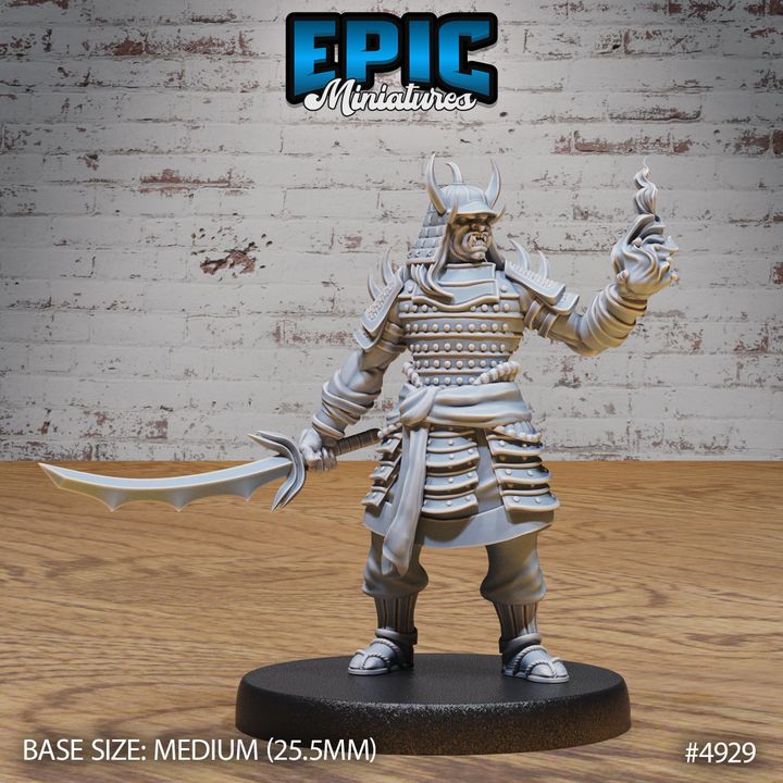 3D Printable Oni Samurai / Tortured Soul Ronin / Evil Humanoid Sword ...