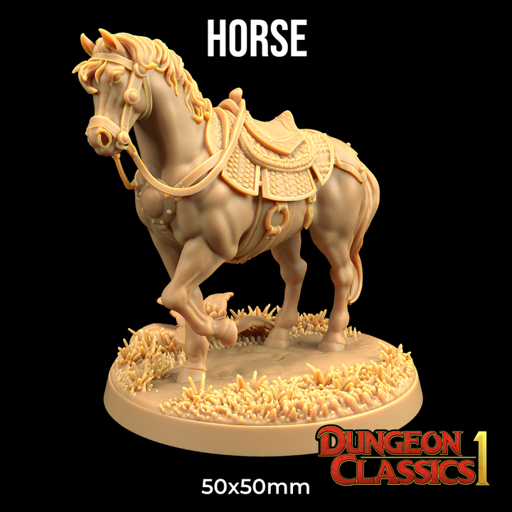 3D Printable Horse | PRESUPPORTED | Dungeon Classics by Dungeon Classics