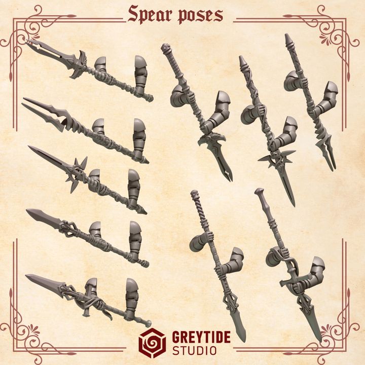 3D Printable Spears poses CL by GreyTide Studio
