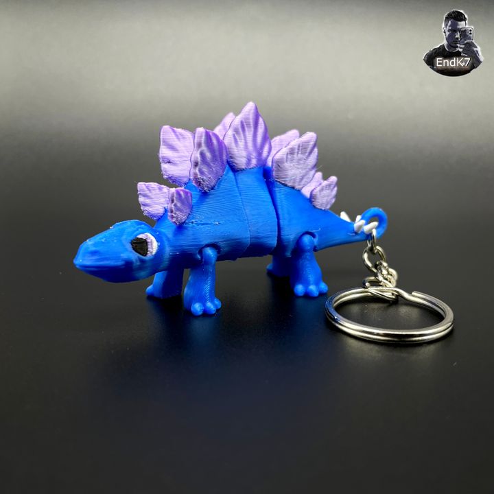 3D Printable Stegosaurus Keychain - Articulated - Print in Place ...