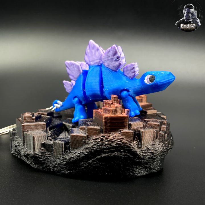 3D Printable Stegosaurus Keychain - Articulated - Print in Place ...