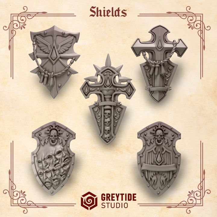 3D Printable Shields CL by GreyTide Studio
