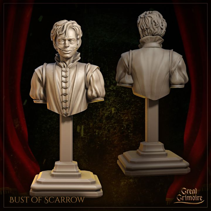 3D Printable Bust of Scarrow and Elowen by Great Grimoire
