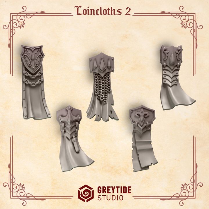 3D Printable Loincloths 2 CL by GreyTide Studio