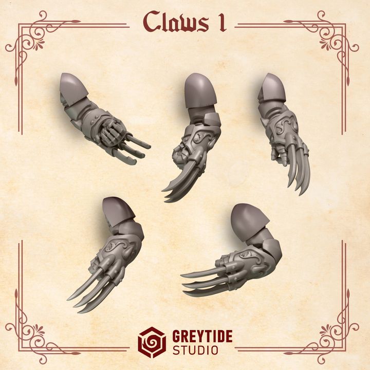3D Printable Claws 1 CL by GreyTide Studio