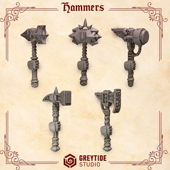3D Printable Hammers CL by GreyTide Studio