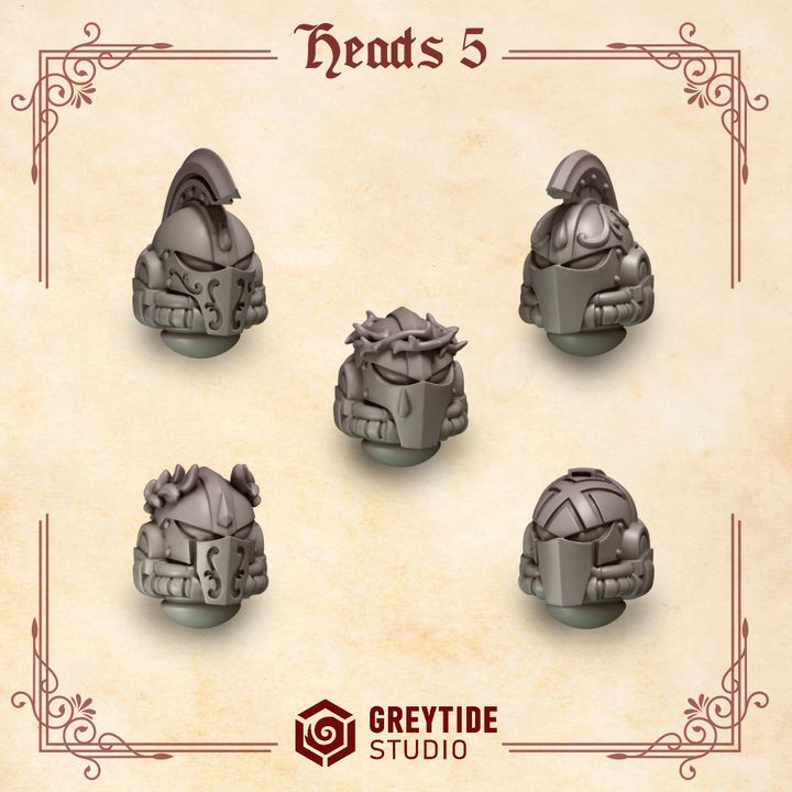 3D Printable Heads 5 CL by GreyTide Studio