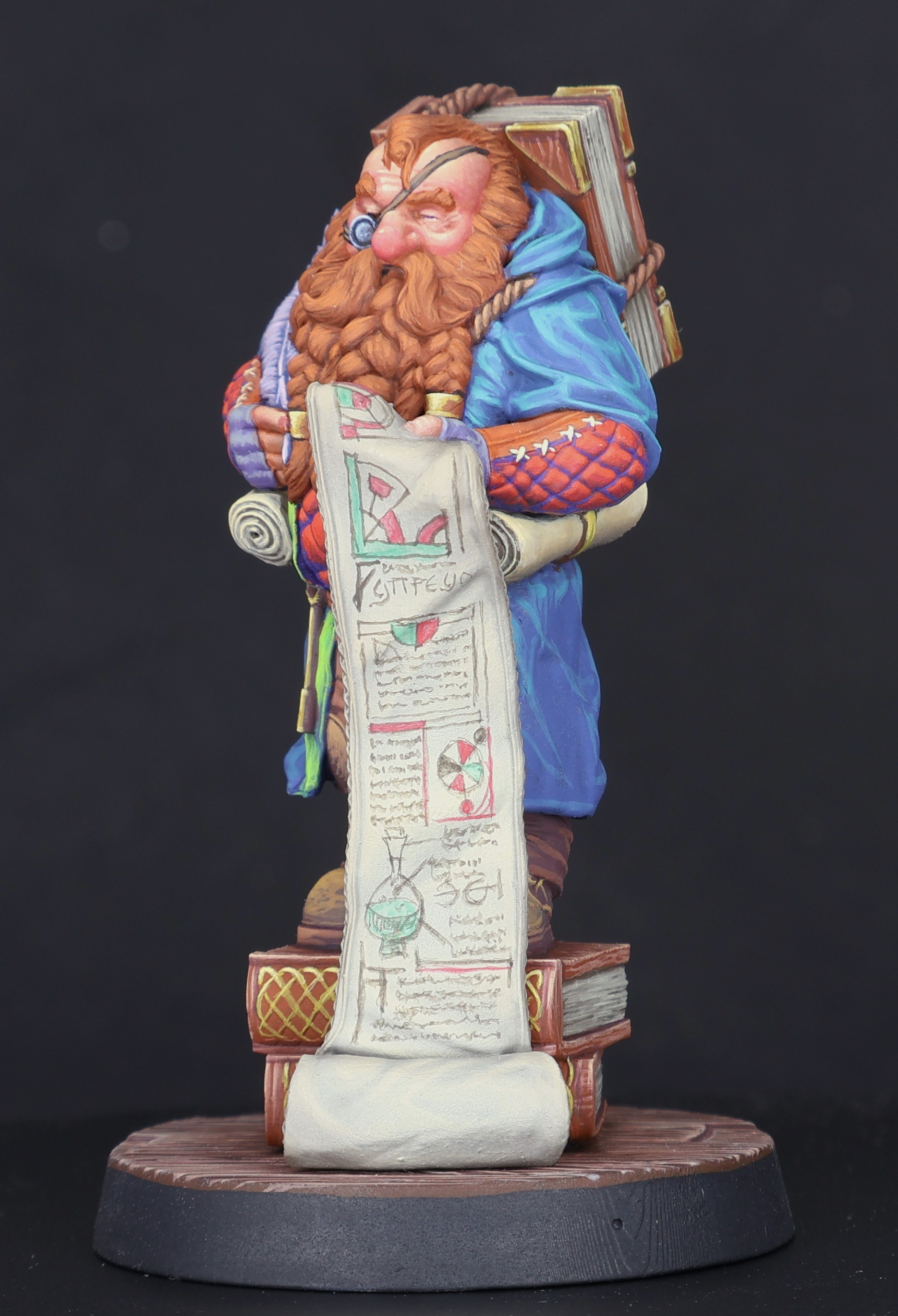 3D Printable Dorin Loreshadow: 75mm Dwarf Scribe (pre-supported) by Blue Giant Studios