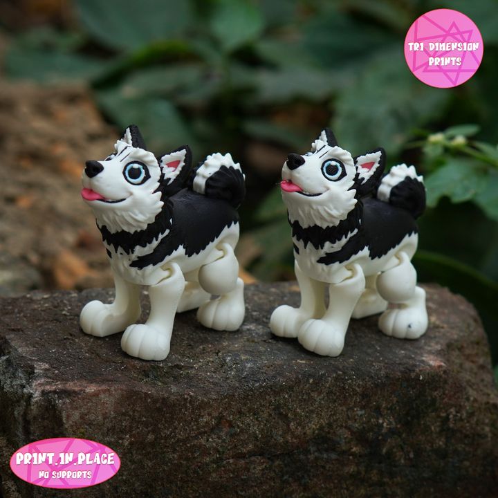 3D Printable November Exclusive Flexi Husky Dog by TriDimensionPrints