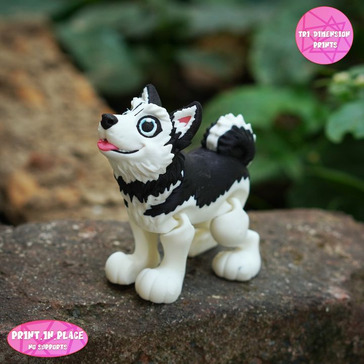 3D Printable November Exclusive Flexi Husky Dog by TriDimensionPrints