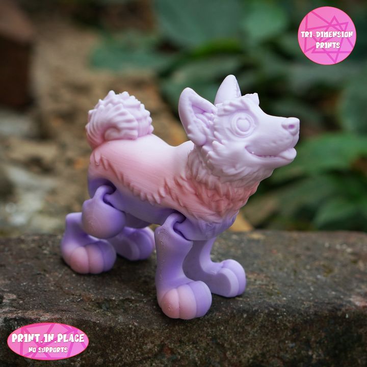 3D Printable November Exclusive Flexi Husky Dog by TriDimensionPrints