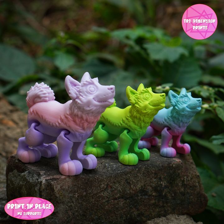 3D Printable November Exclusive Flexi Husky Dog by TriDimensionPrints