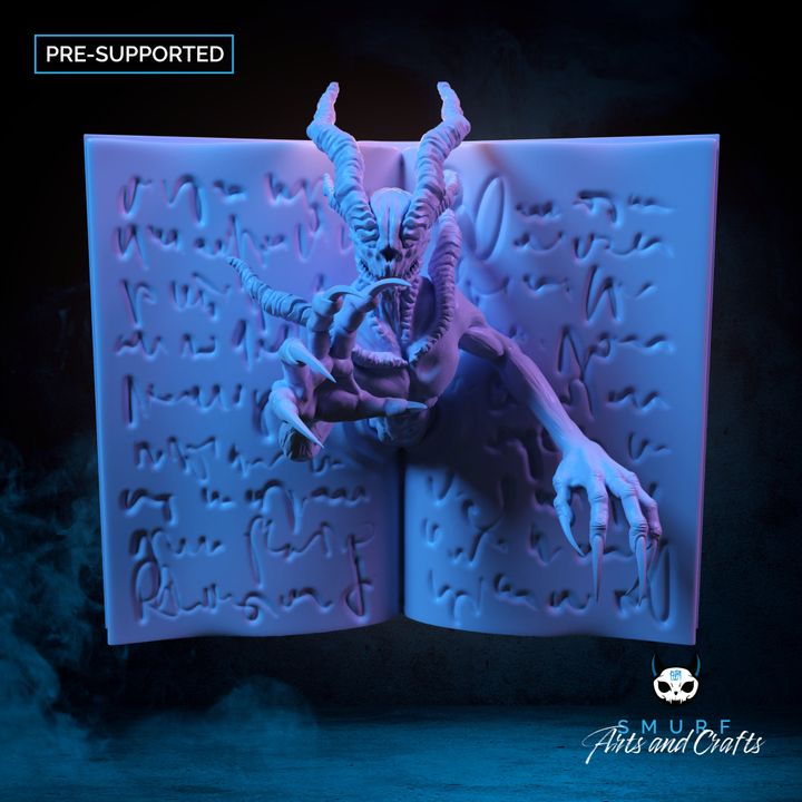 3D Printable Demon Book Wall by Smurf Minis