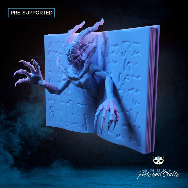 3D Printable Demon Book Wall by Smurf Minis
